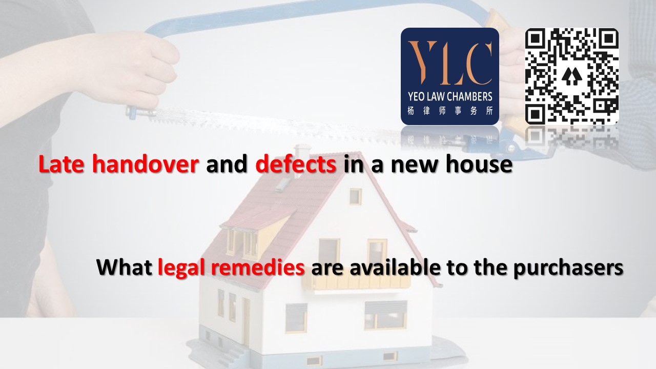 Late delivery of vacant possession, defects claim against the developer ...